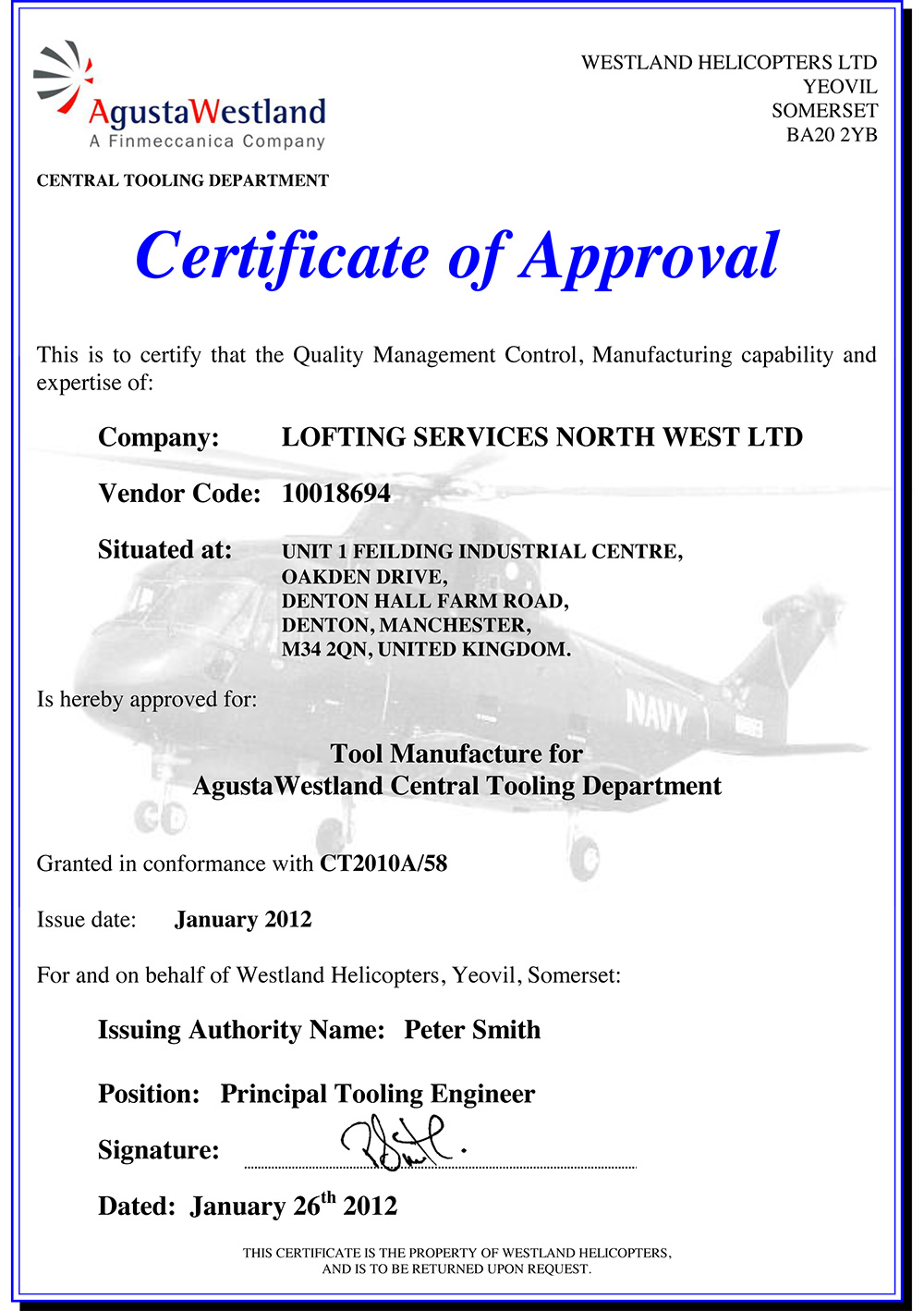 Approval Certificate